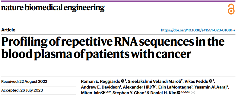 Nature子刊 | 基于癌症患者血浆游离RNA（cfRNA）重复序列元件检测方法，助力诊断标志物开发及肿瘤分型 – SEQ.CN